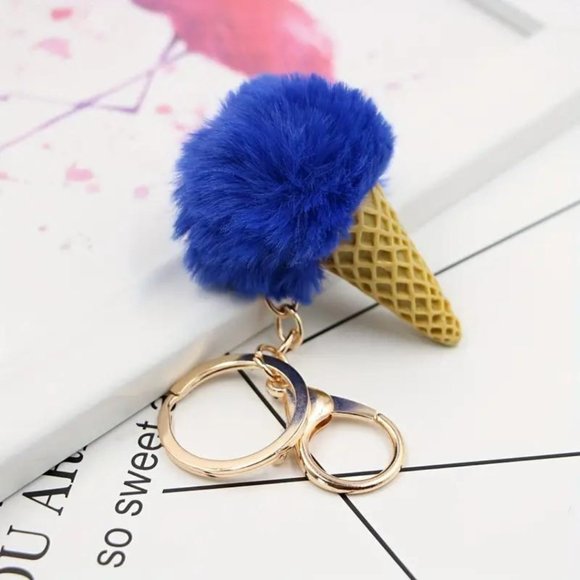 Accessories | New Ice Cream Charm Keychain Blue | Poshmark